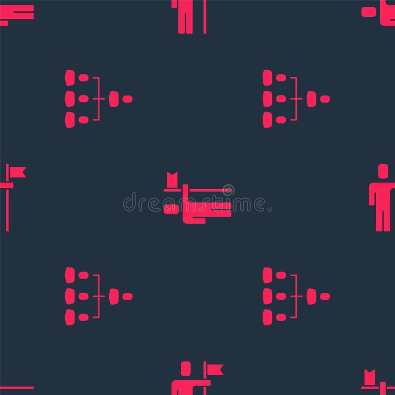 Set Hierarchy Organogram Chart and Team Leader on Seamless Pattern ...