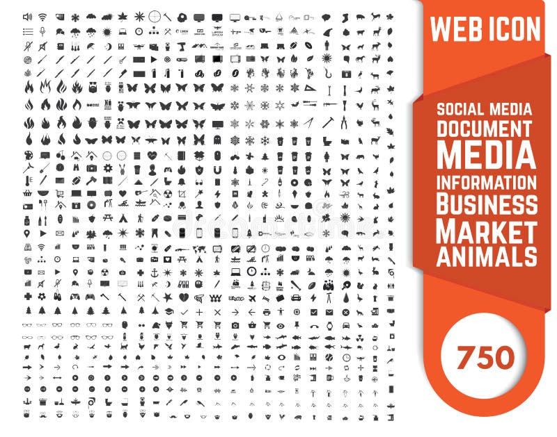 Set of high quality icons stock illustration. Illustration of ...