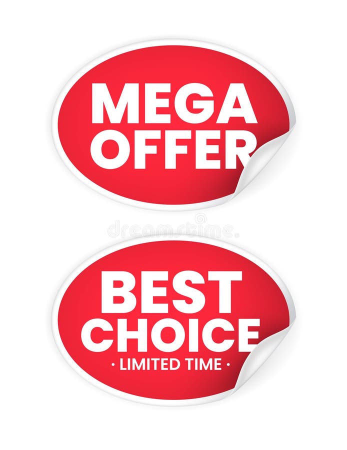 Set of High Quality Realistic Red Labels on White Background Stock ...