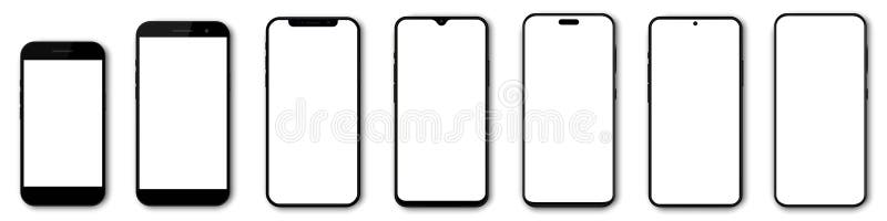 Set High Quality Realistic Trendy Different Black Models Smartphone ...