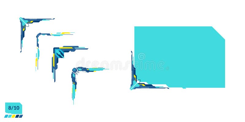 Set of High-tech Corners for Decoration, Window Interface Design Stock ...
