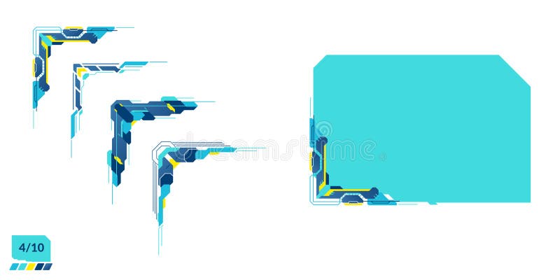 Set of High-tech Corners for Decoration, Window Interface Design Stock ...