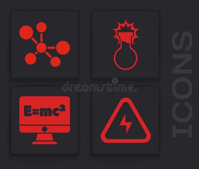 Set High Voltage, Molecule, Test Tube and Flask and Equation Solution ...