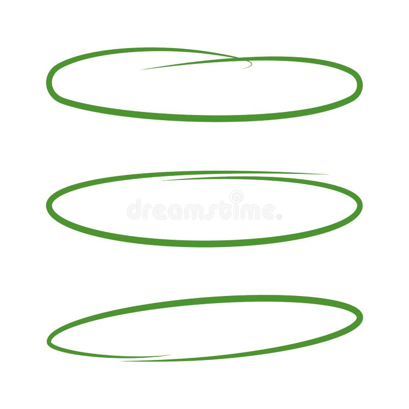 Set of Highlights. Green Hand Drawn Elements for Selecting Text. Sketch ...