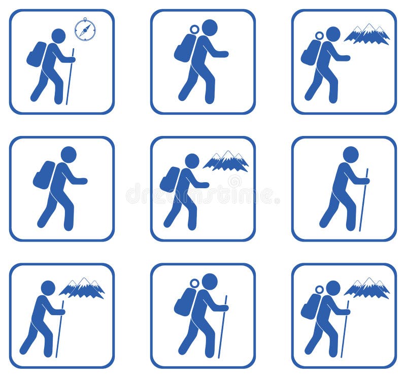 Set of Hiking icons stock vector. Illustration of relaxation - 95126169