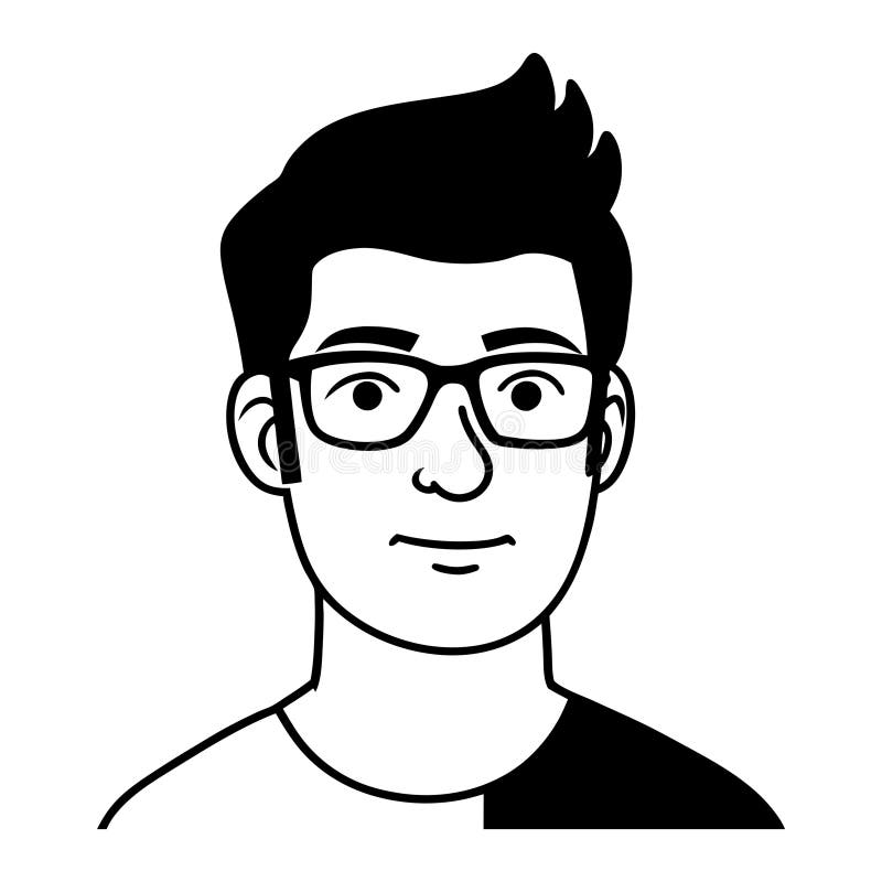 Set of Hipster Outline Vector Men Faces Stock Vector - Illustration of ...