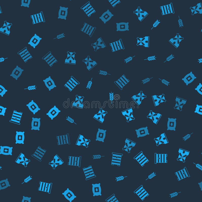 Set Hive for Bees, Windmill, Wheat and Pack Full of Seeds of Plant on ...