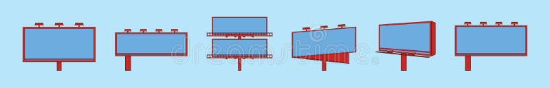 Set of Hoarding Cartoon Icon Design Template with Various Models ...