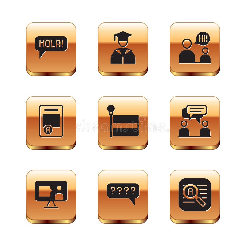 Set Hola in Different Languages, Foreign Online Study, Speech Bubbles ...