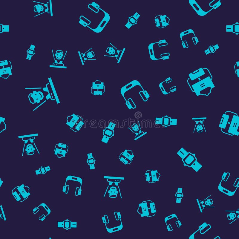 Set Hologram, Cloud Database, Headphones and Wrist Watch on Seamless ... Set Hologram, Cloud Database, Headphones and Wrist Watch on Seamless ...