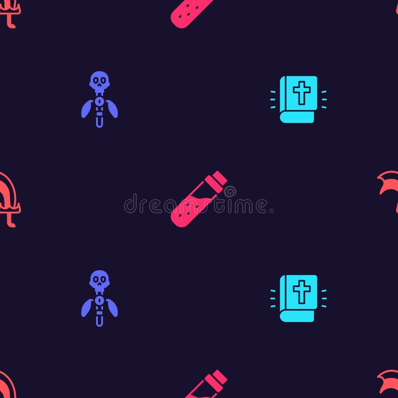 Set Holy Bible Book, Magic Staff, Bottle with Potion and Sword for Game ...