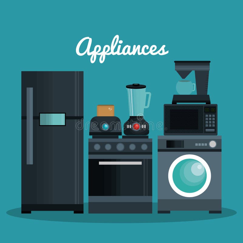 Set home appliances icons stock illustration. Illustration of equipment ...