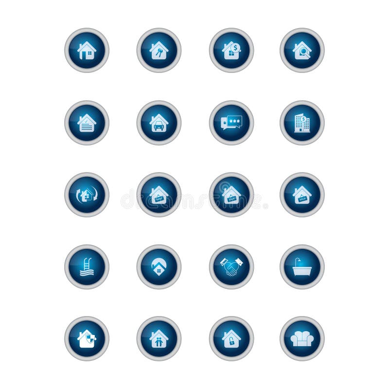 Home buttons stock vector. Illustration of bright, label - 19843980