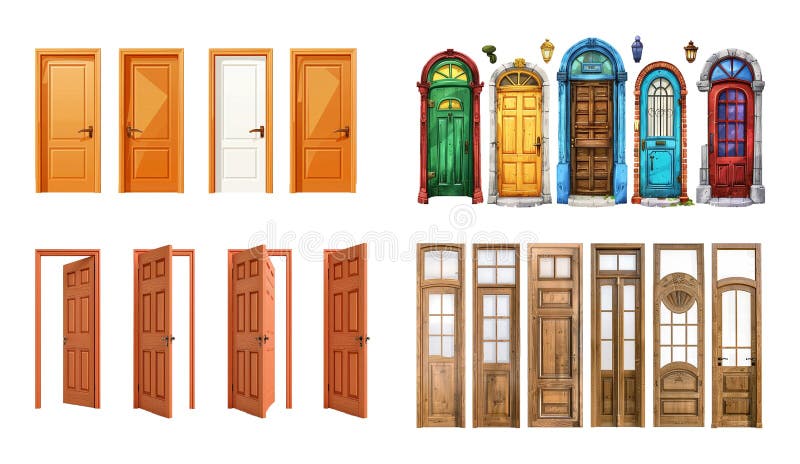 Set of Home Door, Elements for, Open and Close, Hyper Realistic ...