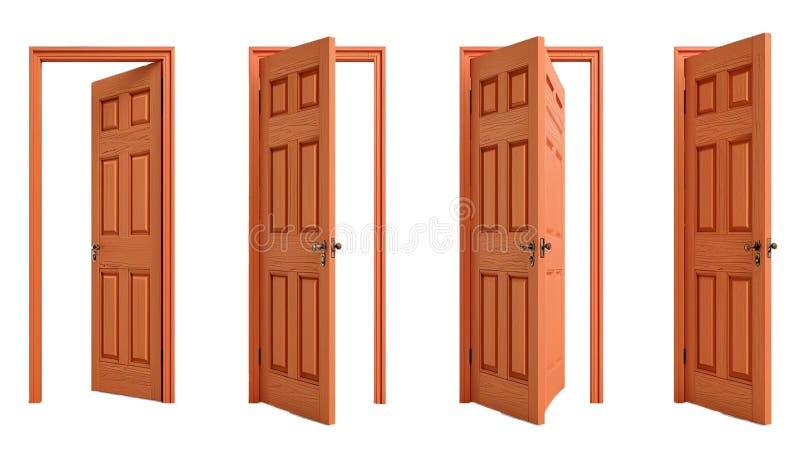 Set of Home Door, Elements for, Open and Close Isolated, on White ...