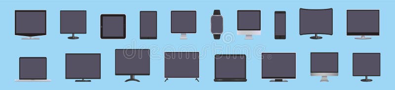 Set of Home Electronic Screen Design Template with Various Models ...