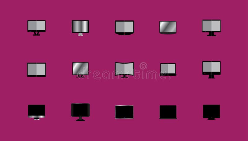 Set of Home Electronic Screen Design Template with Various Models ...