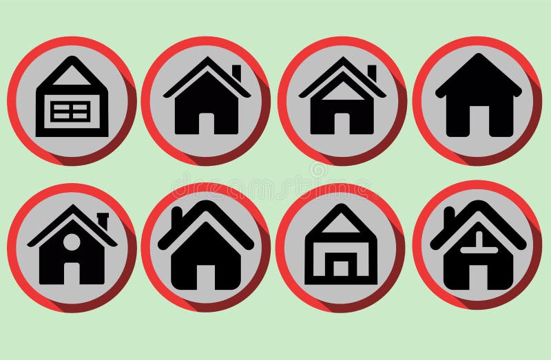 Set of Home Icons with Flat Style Vector, Can Be Used As Icon, Symbol ...