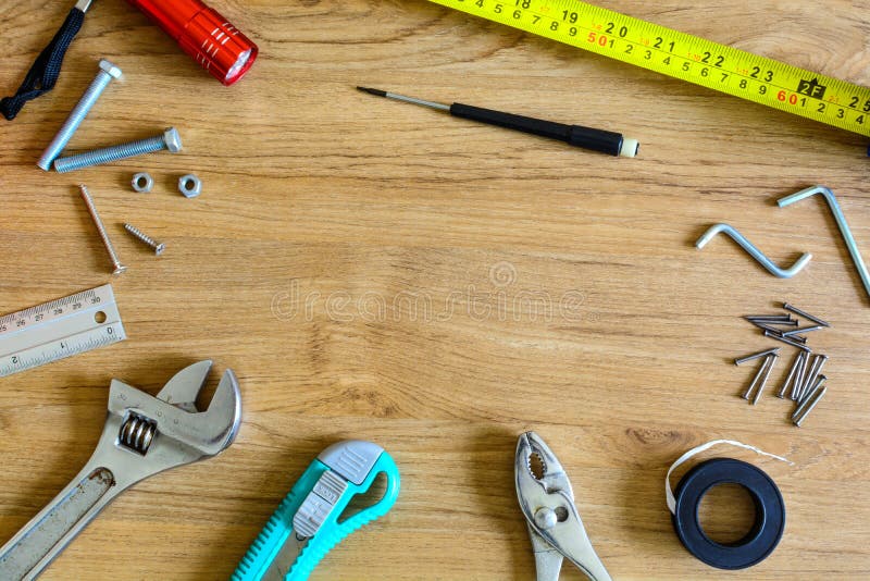 Set of home manual tools stock image. Image of space - 49498377