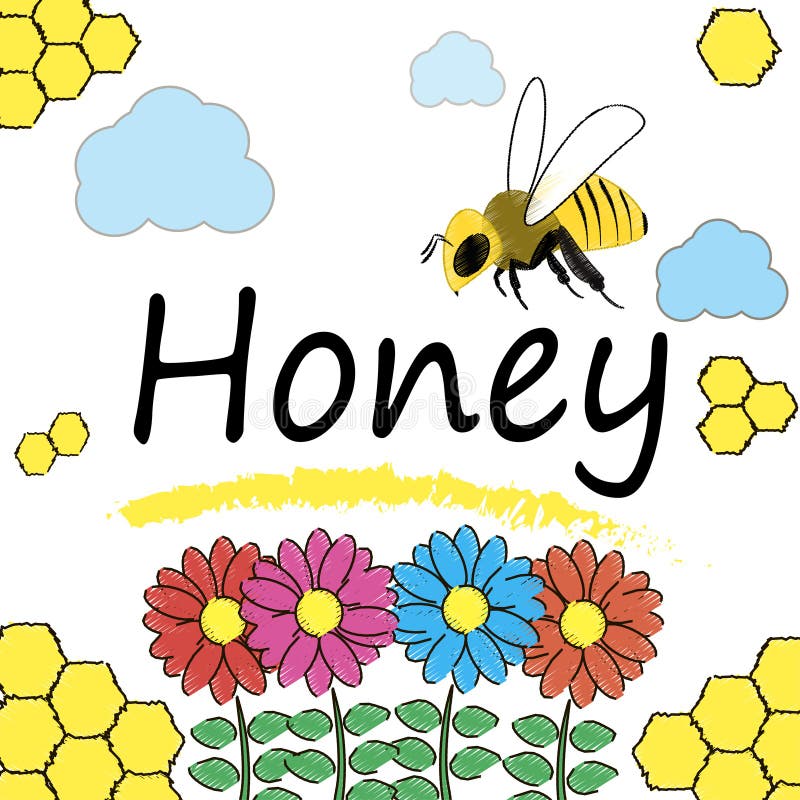 Set for Honey and Bee Labels. Stock Vector - Illustration of keeper ...