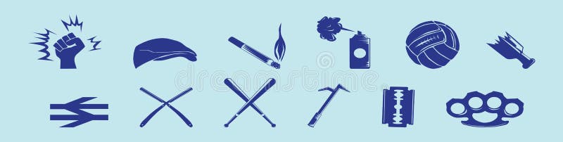 Set of Hooligans Cartoon Icon Design Template with Various Models ...