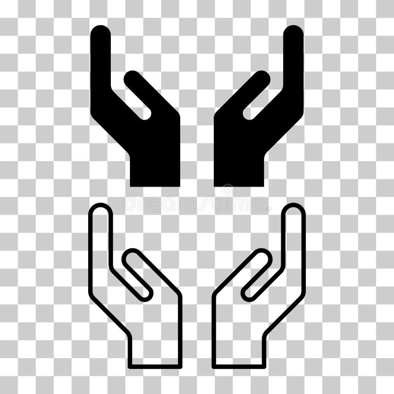 Set of Hope Icon, Human Hand with Empty Symbol, Help Graphic Design ...