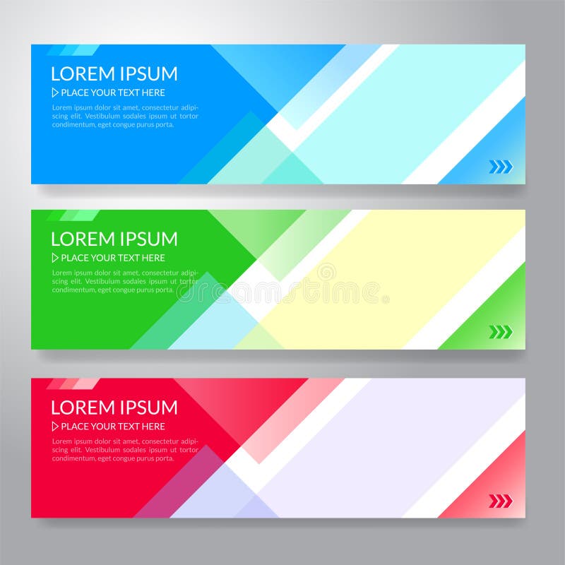 Set of Horizon Abstract Colorful Display Banner Background with Stock ...