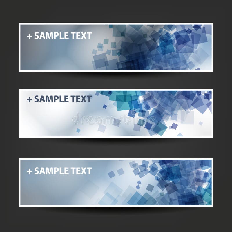 Set of Horizontal Abstract Banner Background Designs, Ad Templates ...