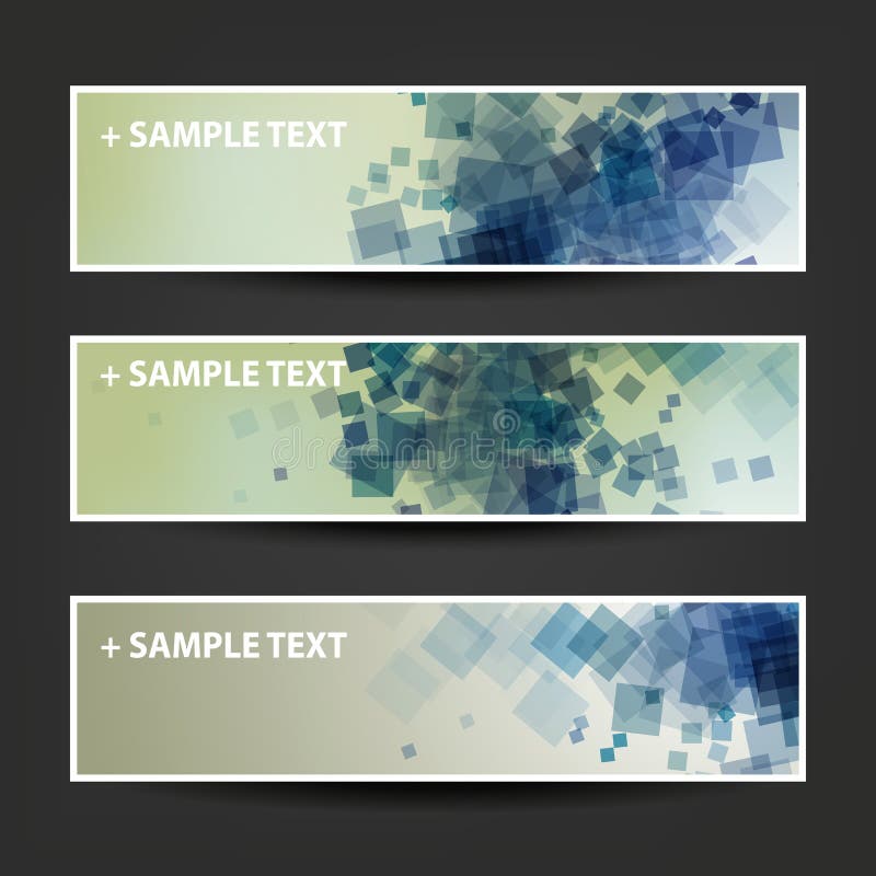 Set Of Horizontal Abstract Banner Background Designs, Ad Templates ...
