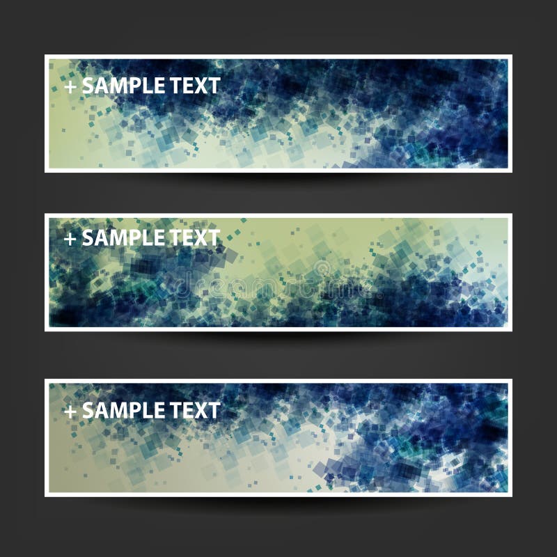 Set of Horizontal Abstract Banner Background Designs, Ad Templates ...
