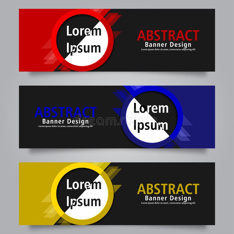 Set of Horizontal Abstract Banner Template 04 Stock Vector ...