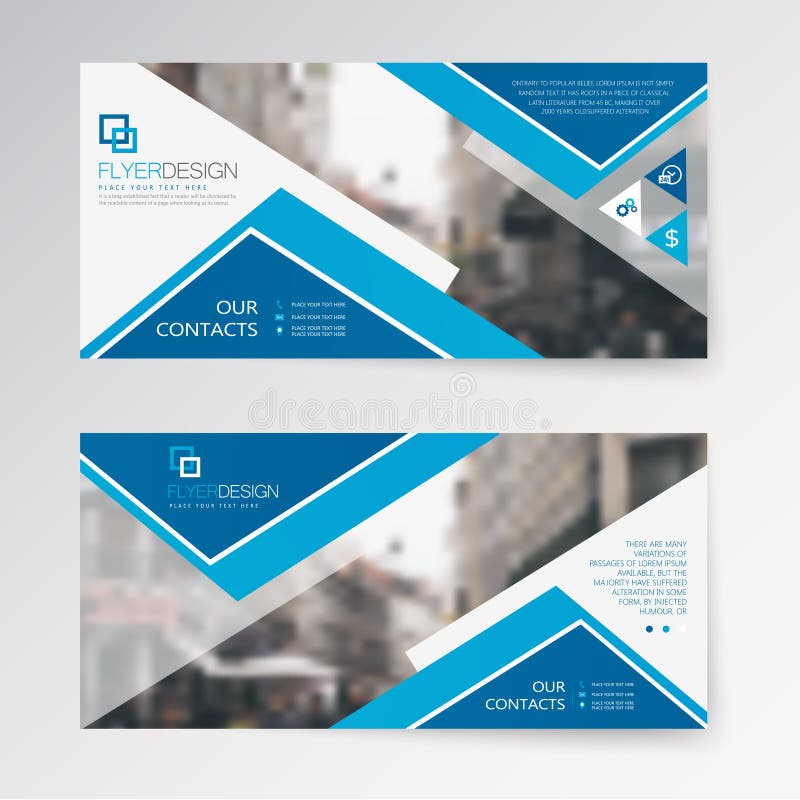 Set Horizontal Abstract Flyer Template with Geometric Pattern Stock ...