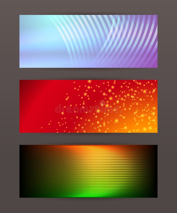 Set Horizontal Banner Design Element Background Glow Abstract Stock ...
