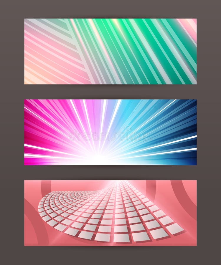Set Horizontal Banner Design Element Background Glow Abstract Stock ...
