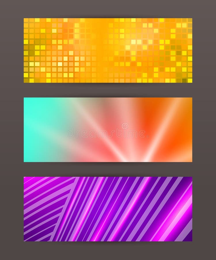 Set Horizontal Banner Design Element Background Glow Abstract Stock ...