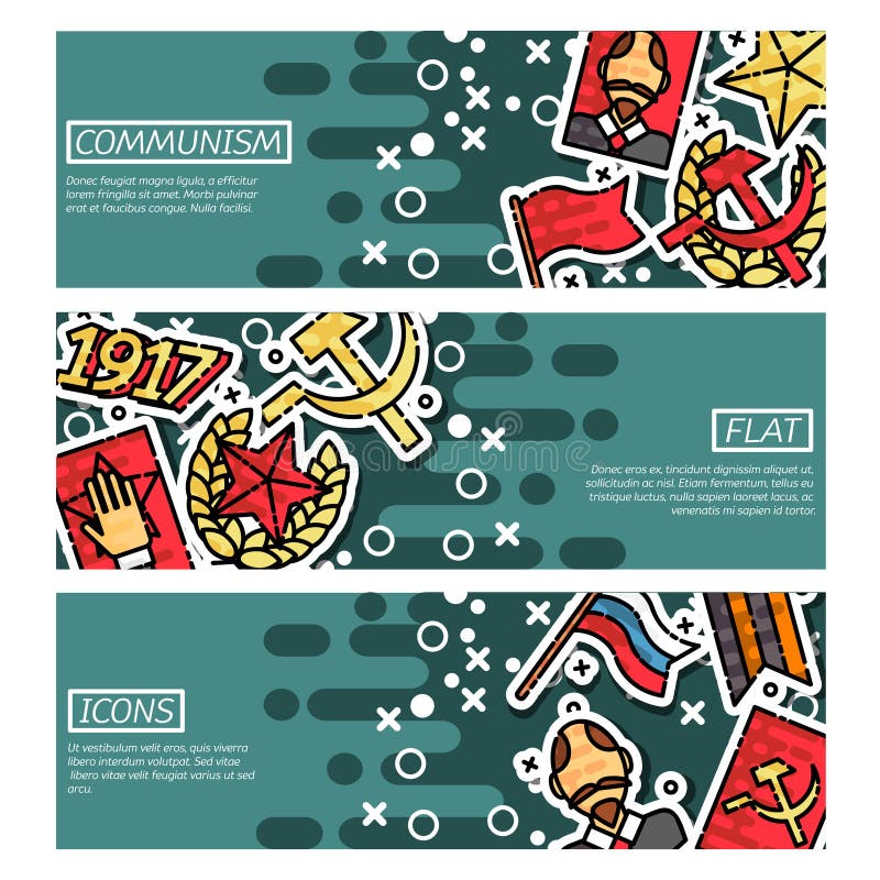 Set of Horizontal Banners about Communism Stock Vector - Illustration ...