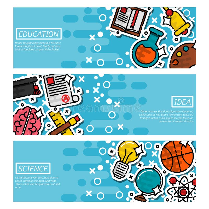 Set Of Education Web Banners (+EPS 10) Stock Vector - Illustration of ...