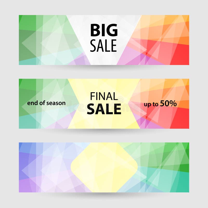 Set Horizontal Banners with Empty Place for Text. Abstract Summe Stock ...