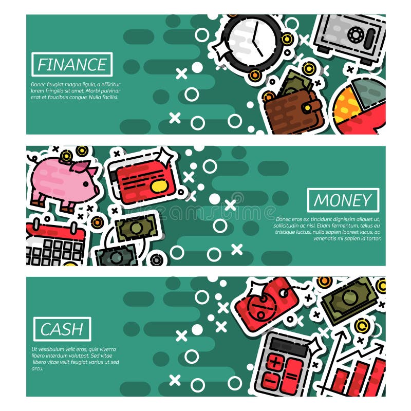 Horizontal Finance Banners stock vector. Illustration of finance - 64281651