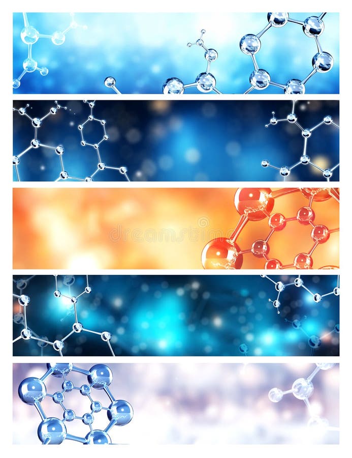 Set of Horizontal Banners with Models of Abstract Molecular Structure ...
