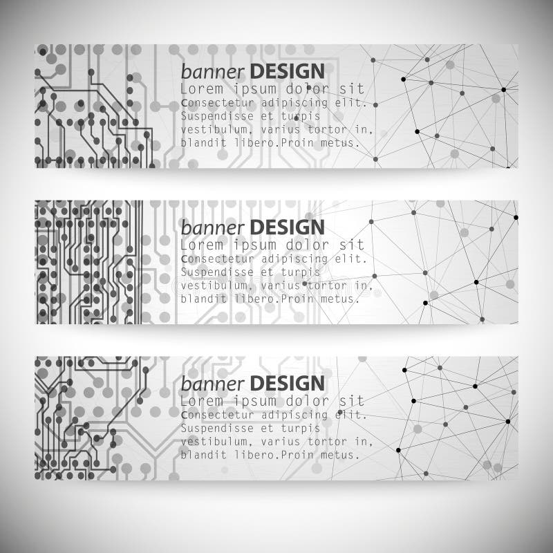 Set of Horizontal Banners. Molecule Structure, Stock Vector ...