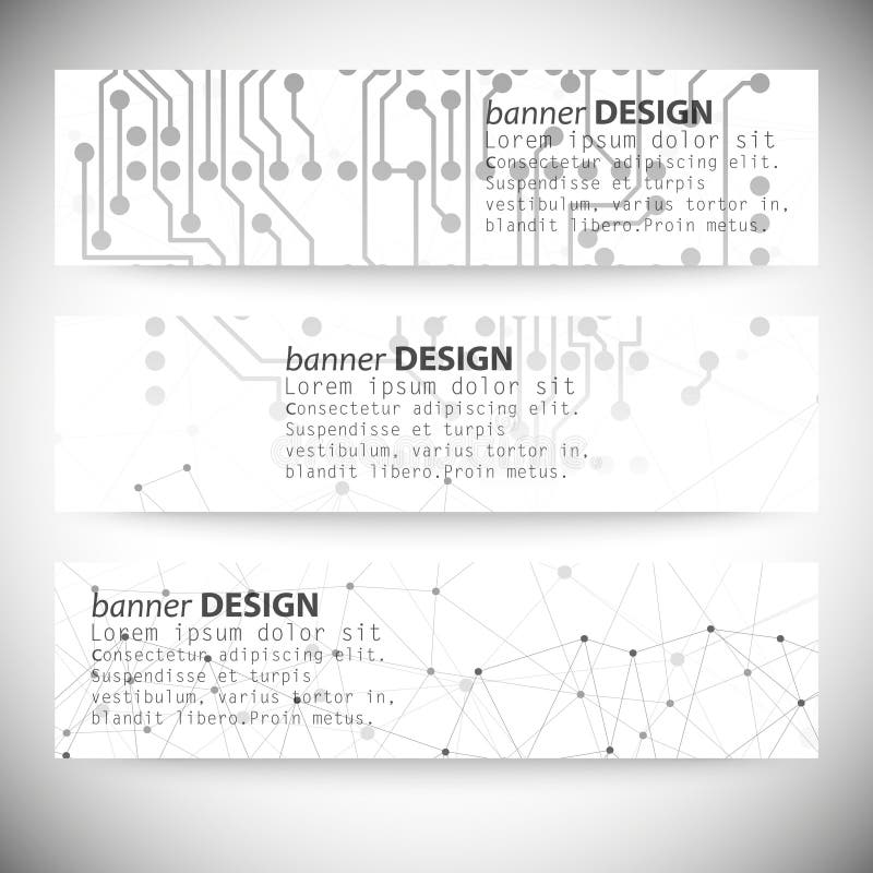 Set of Horizontal Banners. Molecule Structure, Stock Vector ...