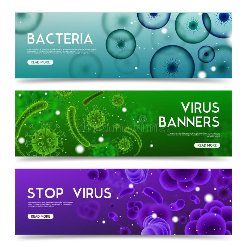 Microbiology Banners Set stock vector. Illustration of mouse - 62464359