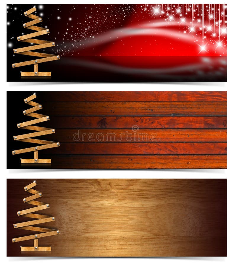 Set of Horizontal Christmas Banners Stock Illustration - Illustration ...