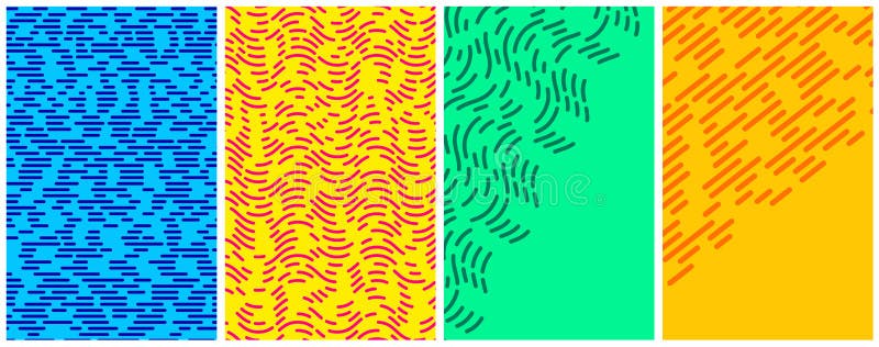 Set of Horizontal Different Colorful Patterns Stock Vector ...