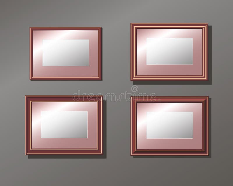 Set Horizontal Empty Frame on the Wall Stock Vector - Illustration of ...