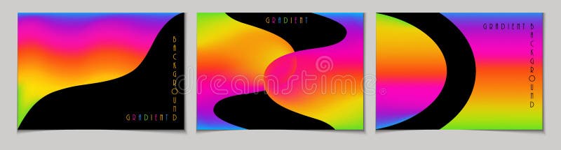 Set of Horizontal Gradient Backgrounds Stock Vector - Illustration of ...
