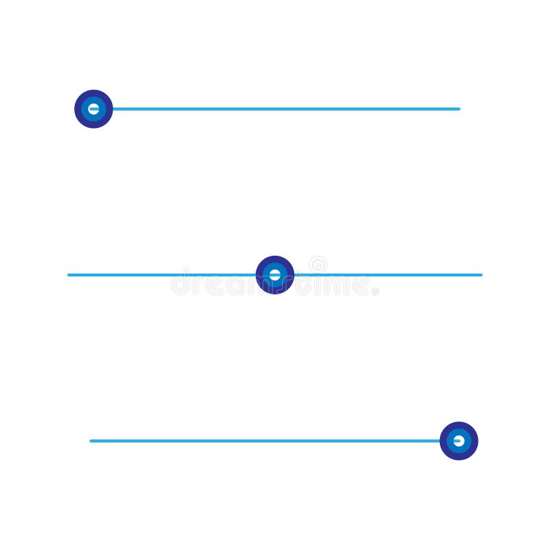 Set of Horizontal Lines, Settings Icon on White Backgroud, Line Style ...