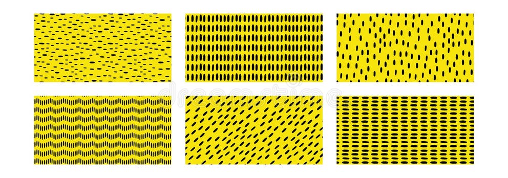 Set of Horizontal Small Dash Pattern. Hand Drawn Simple Childish ...