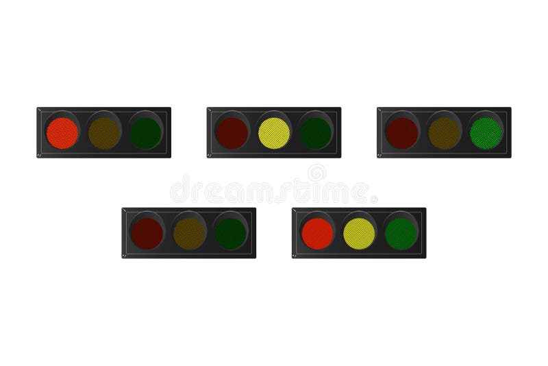 Horizontal traffic-light. stock vector. Illustration of danger - 5318104